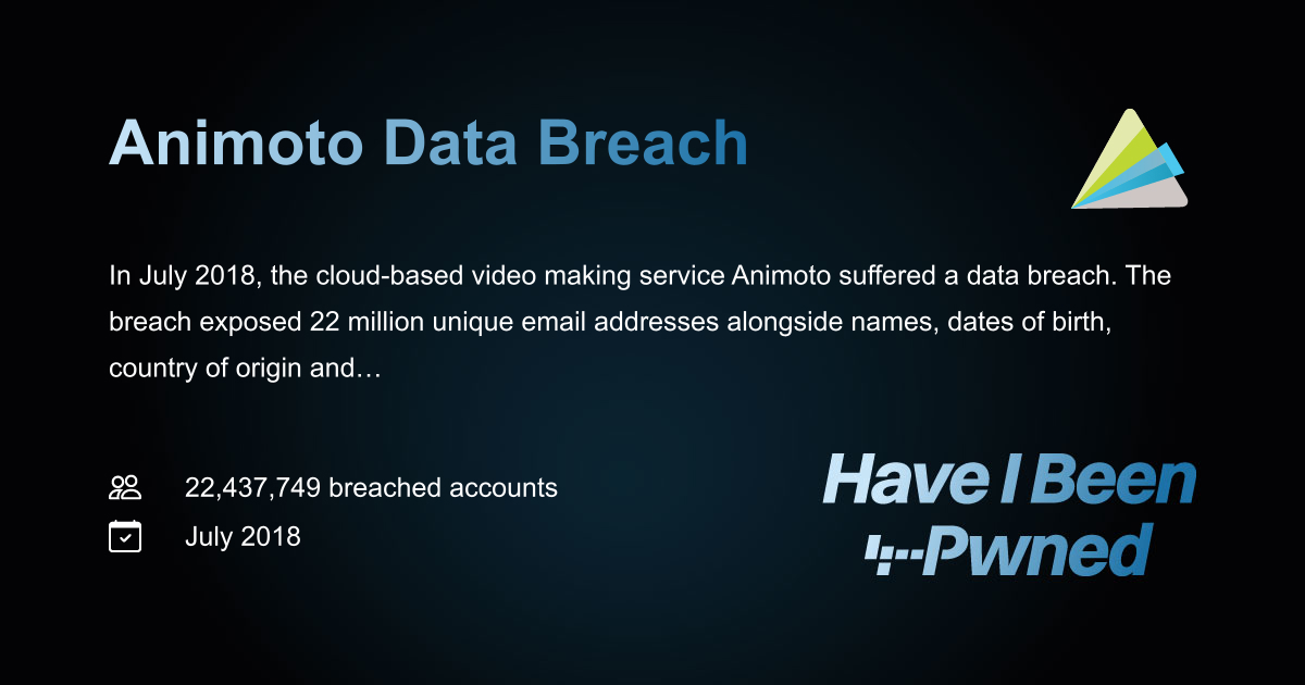 Have I Been Pwned: Animoto Data Breach
