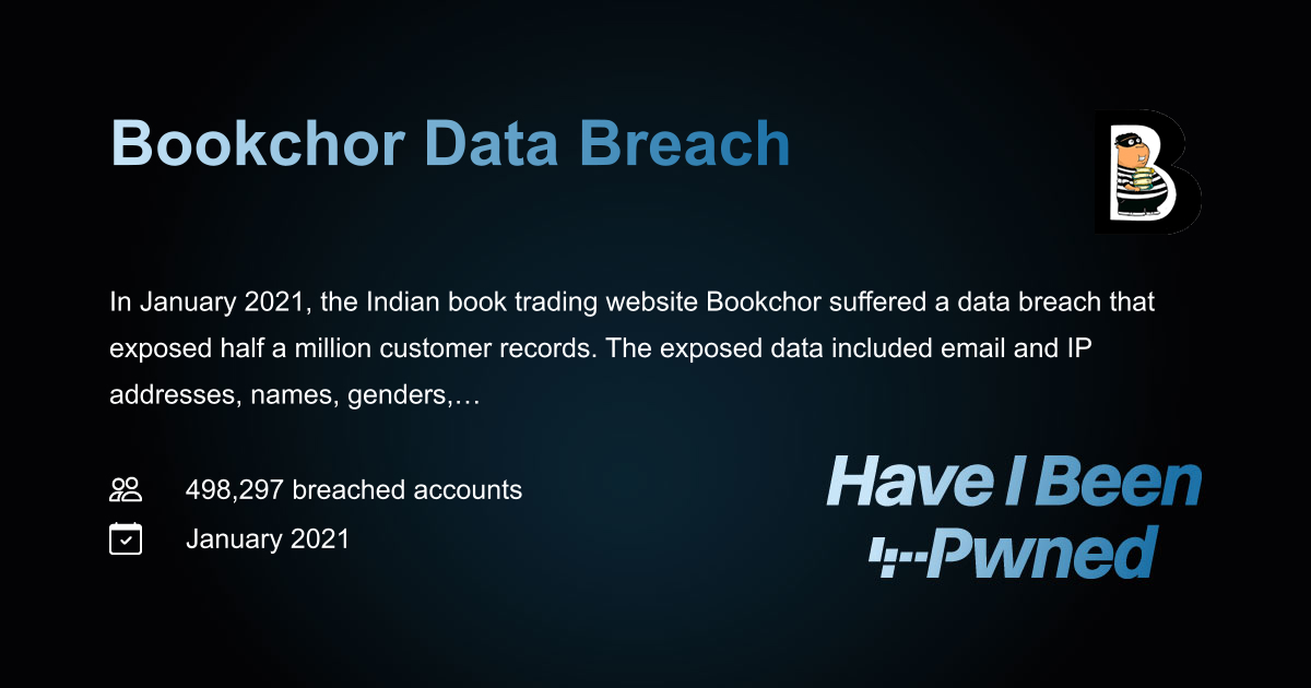 Have I Been Pwned: Bookchor Data Breach