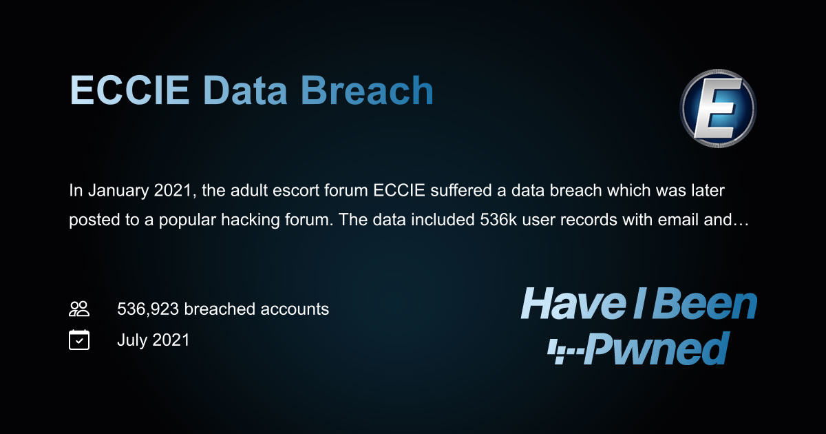 Have I Been Pwned: ECCIE Data Breach