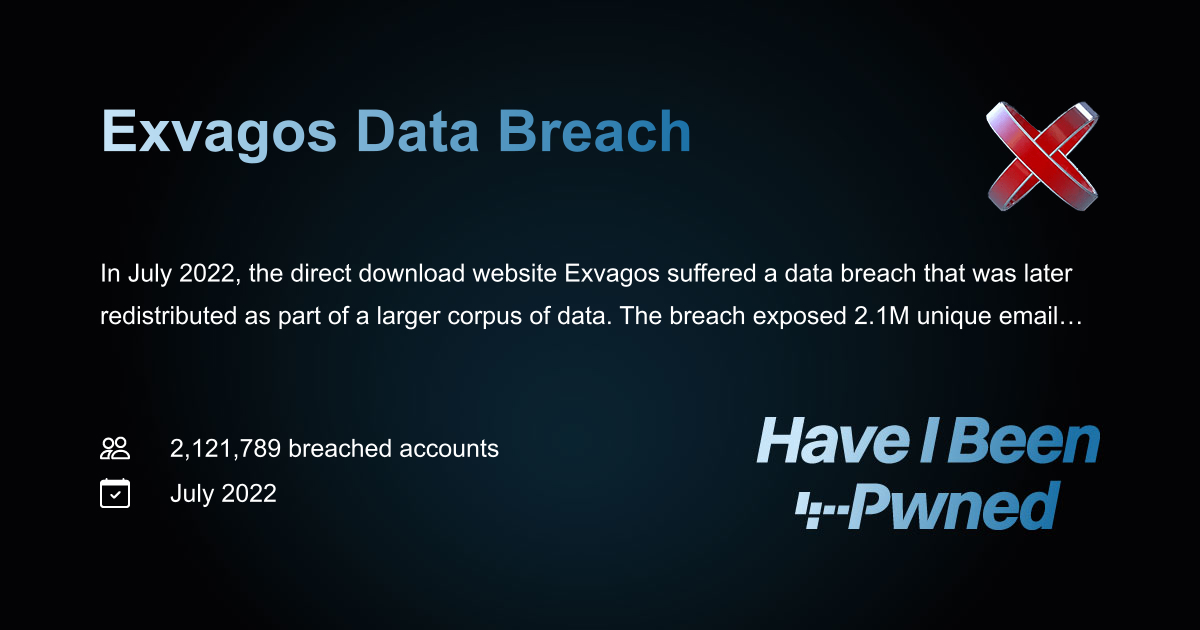 Have I Been Pwned: Exvagos Data Breach