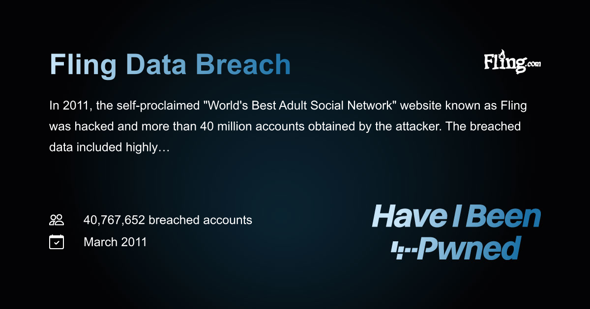 Have I Been Pwned: Fling Data Breach