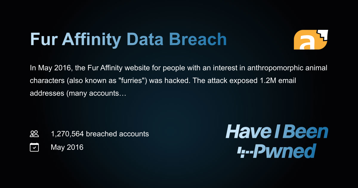 Have I Been Pwned: Fur Affinity Data Breach