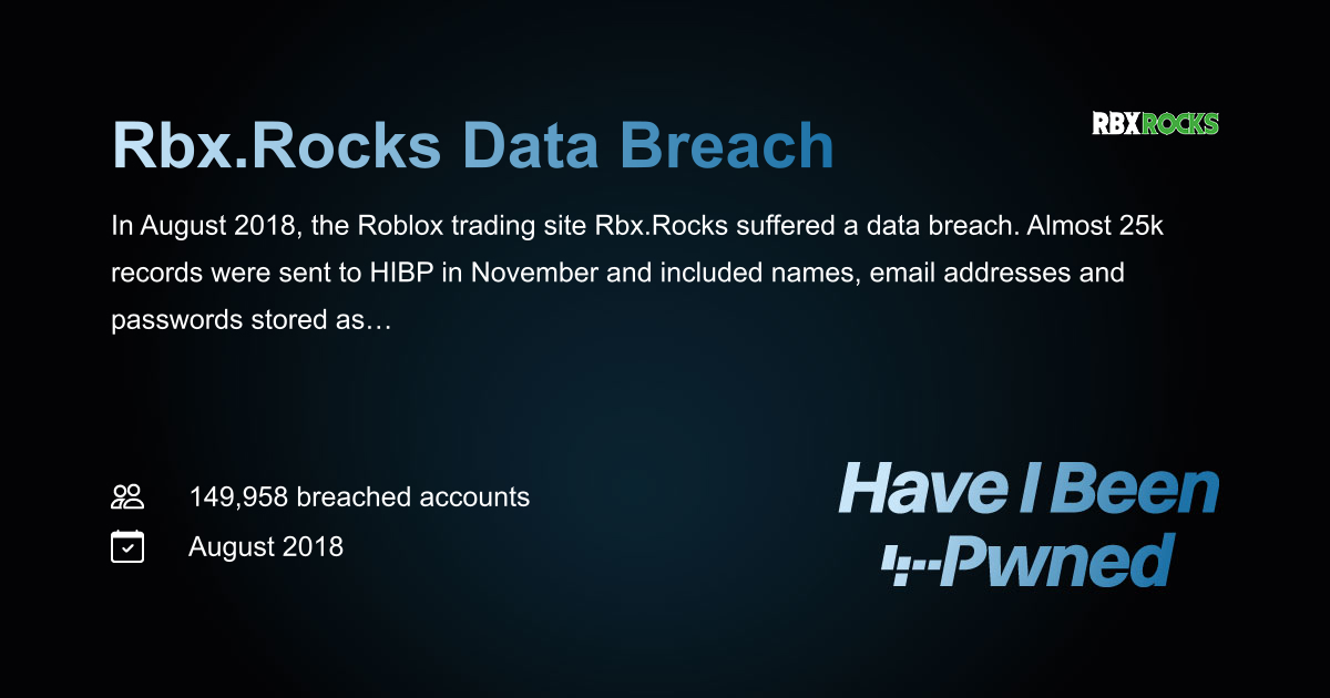 Have I Been Pwned: Rbx.Rocks Data Breach