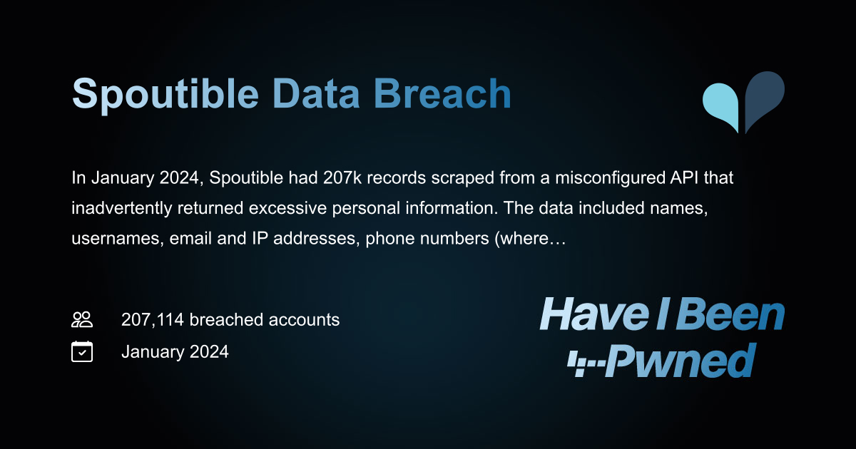 Have I Been Pwned: Spoutible Data Breach