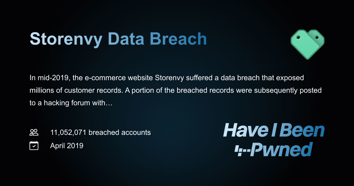 Have I Been Pwned: Storenvy Data Breach