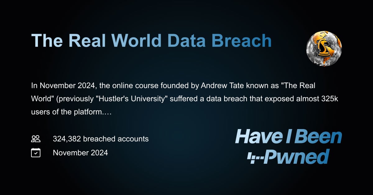 Have I Been Pwned: The Real World Data Breach