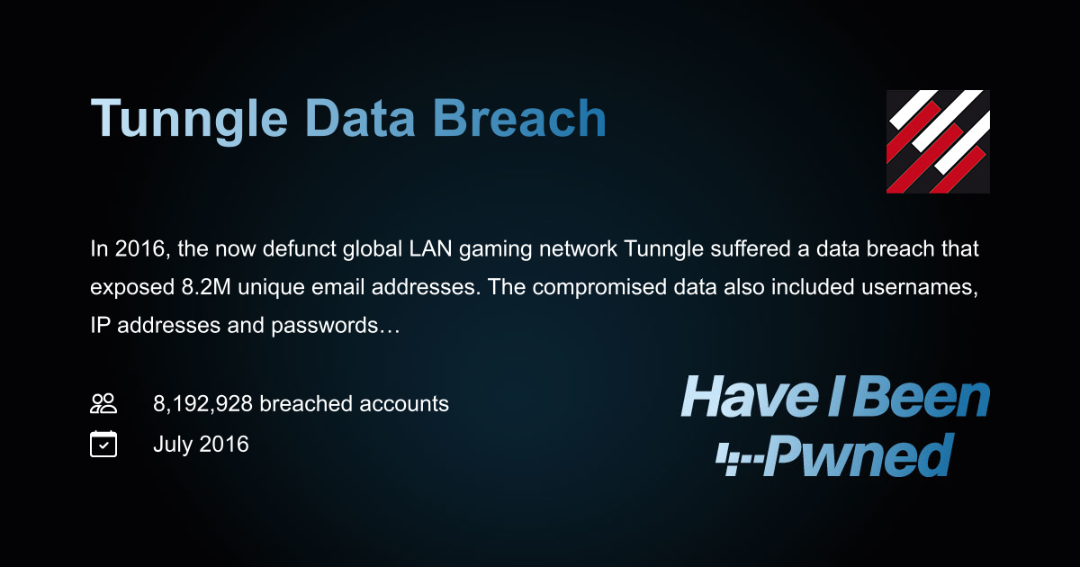 Have I Been Pwned: Tunngle Data Breach