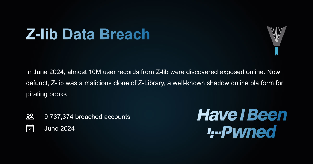 Have I Been Pwned: Z-lib Data Breach